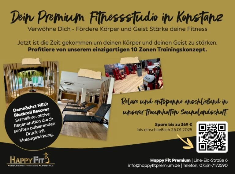 Premium Fitnessstudio in Konstanz - Happy Fit Premium